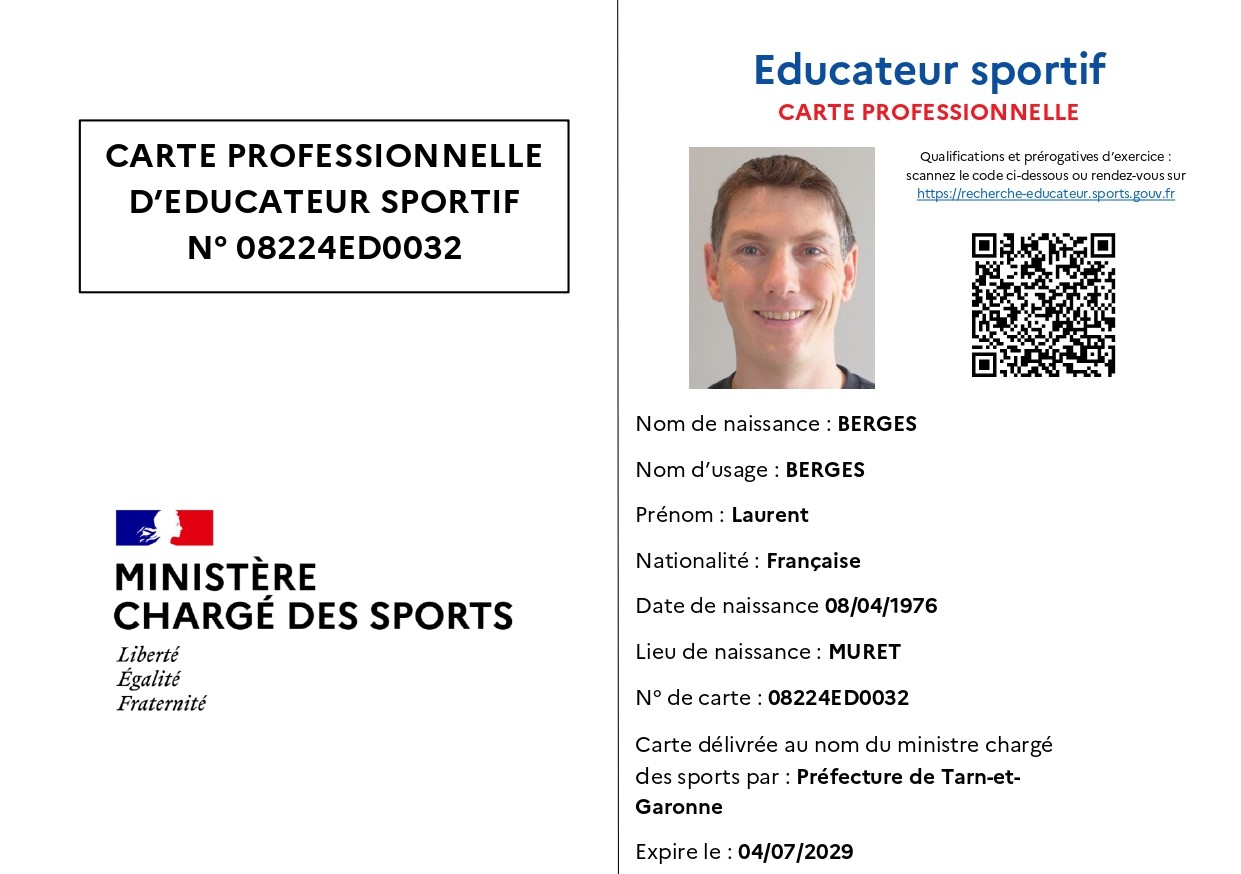educavelo | Carte professionnelle – Éducateur sportif